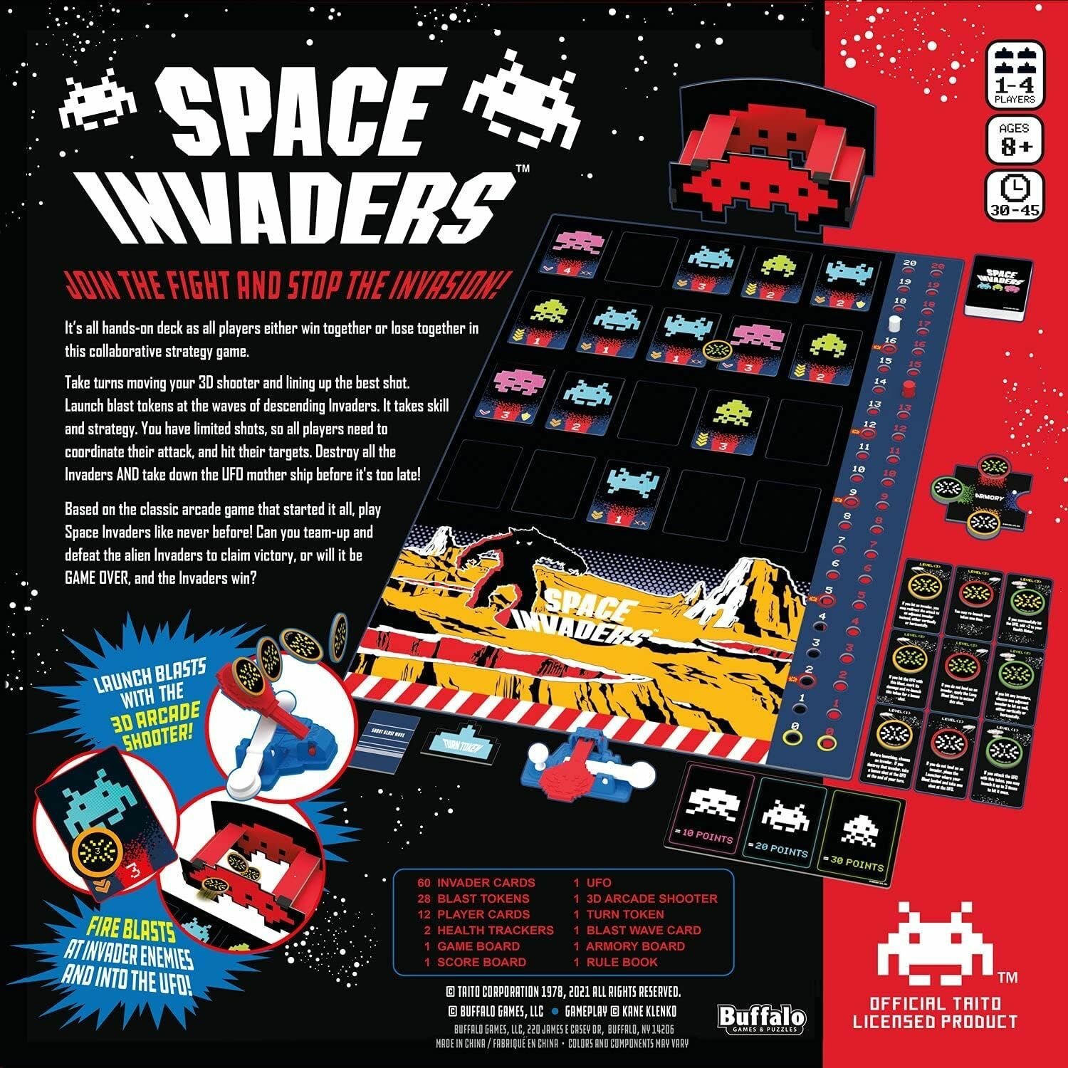 Buffalo Games - Space Invaders ретро настольная игра — фото 1