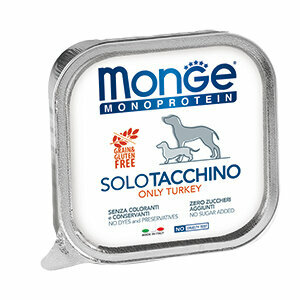 MONGE DOG Monoprotein Solo Консервы д/собак с Индейкой паштет 150 г
