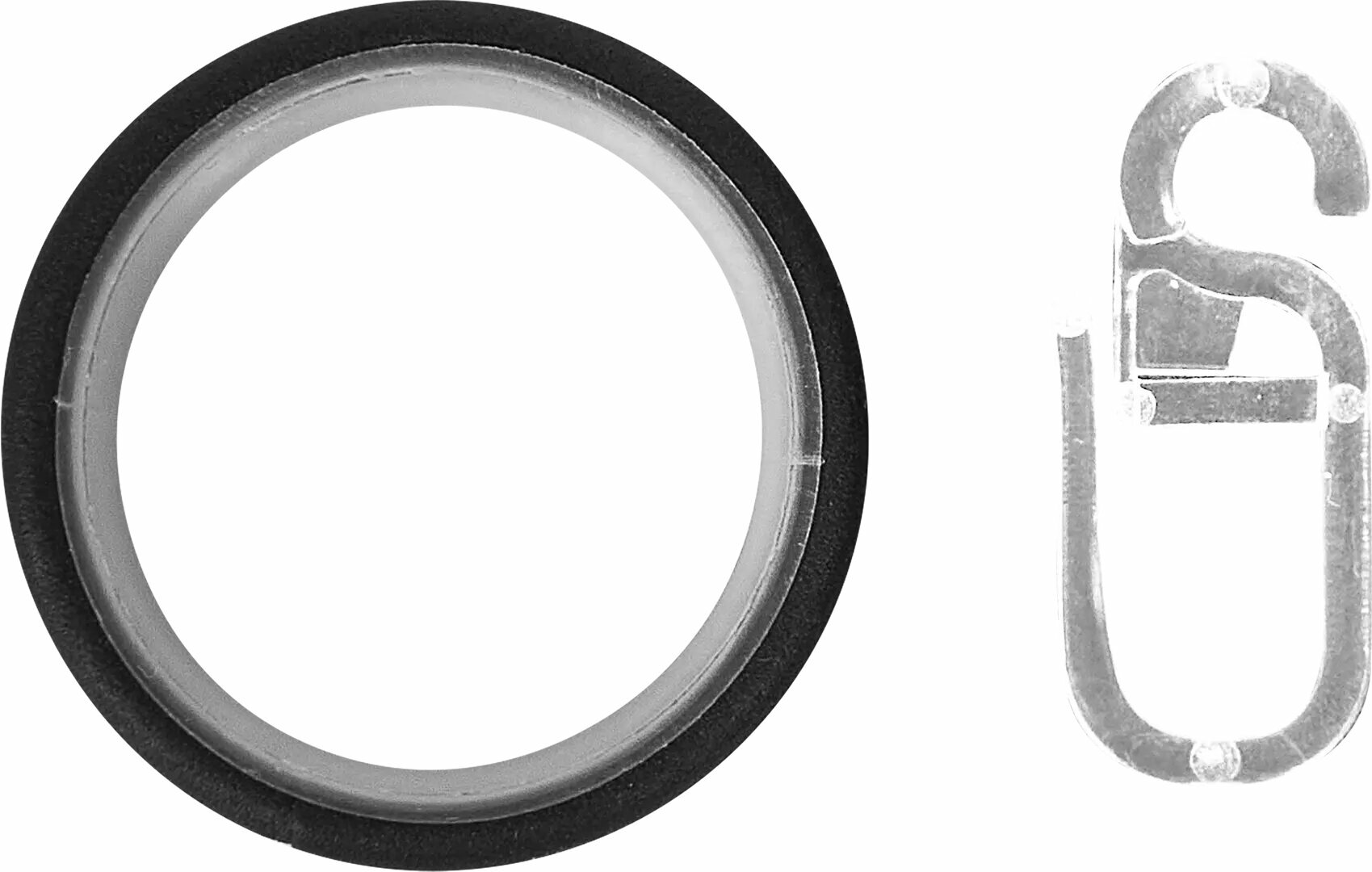 Кольцо с крючком Inspire металл цвет черный 20 мм 10 шт