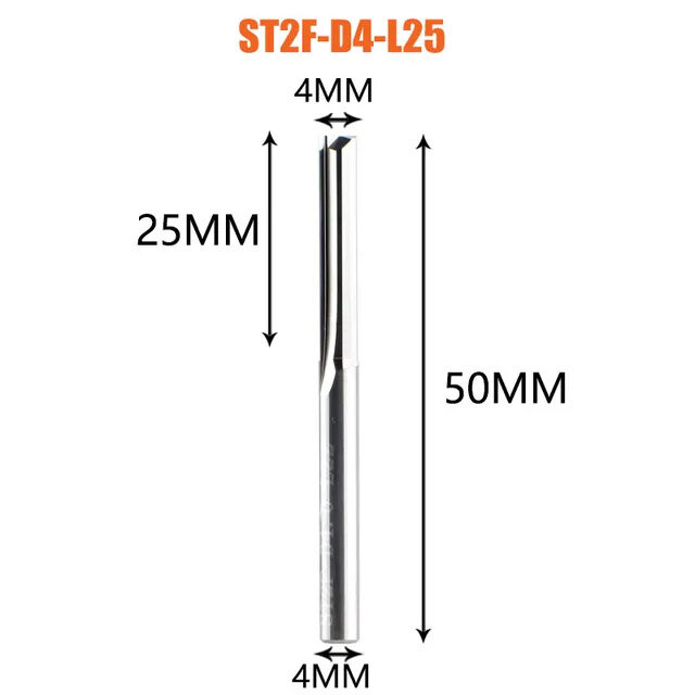Dreanique фреза пазовая прямая для пеноматериалов (4x25x50x4 Z2) ST2F-D4.0-L25 39853