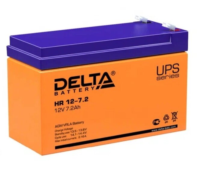 Аккумуляторная батарея DELTA Battery HR 12-7.2 12В 7.2 А·ч