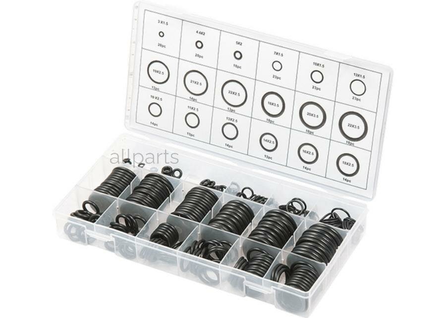 СИБРТЕХ 47598 Набор резиновых уплотнительных прокладок, D 3 - 23 мм, 279 предм. СИБРТЕХ 47598