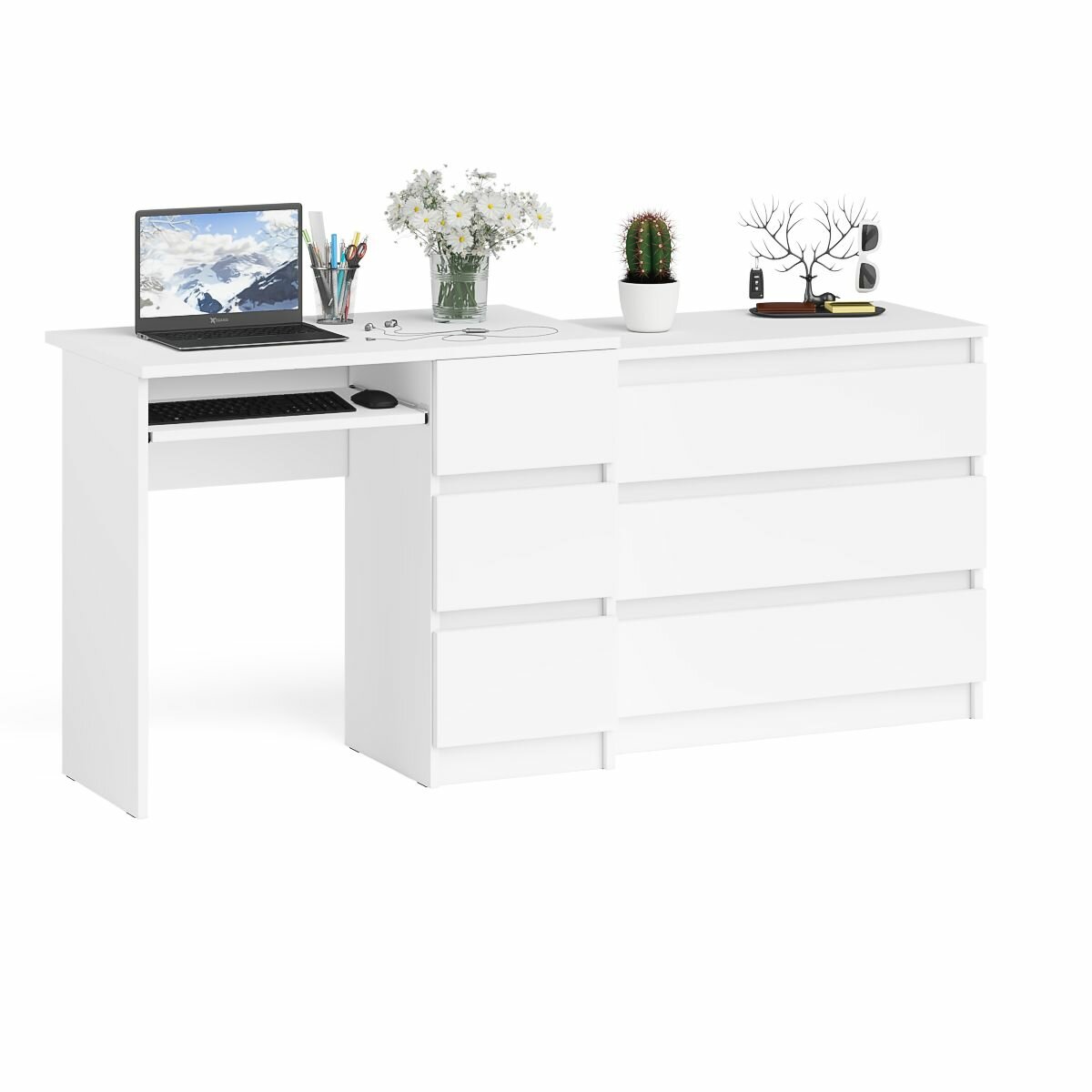 Компьютерный стол для дома, для школьника письменный Спасибо-Мебель 171см белый