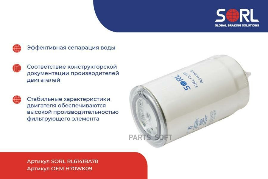 Фильтр топливный M14x1.5! IVECO SORL арт. RL6141BA78