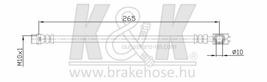 K&K FT2830 Шланг тормозной задний FT2830