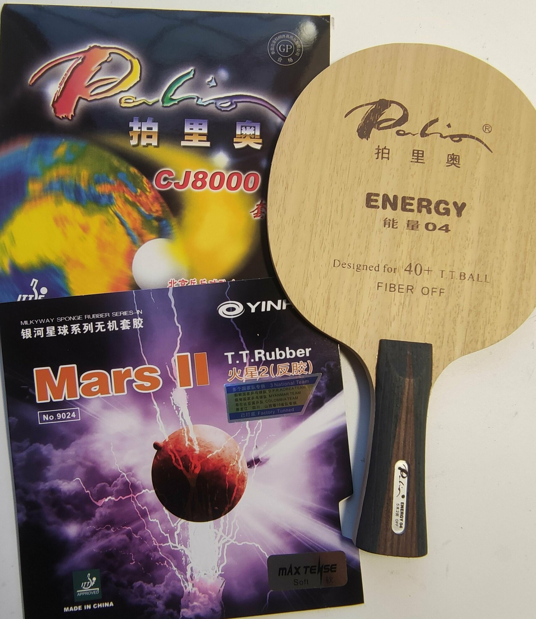 Ракетка для настольного тенниса ручная сборка! Palio energy 04 + Yinhe mars 2 + Palio cj8000 / Cборка для игры вращениями