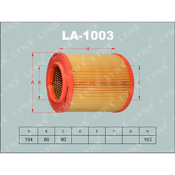 LYNXAUTO LA-1003 (077133837AL / 113154755 / 1987429400) фильтр воздушный\ Audi (Ауди) a8 3.0-4.2 / 2.8-4.2fsi / 4.0-4.2tdi 02-10