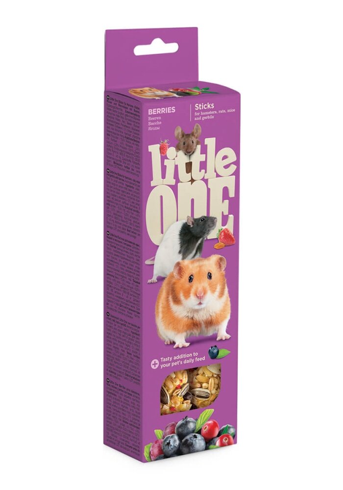 Лакомства для хомяков, крыс, мышей и песчанок Палочки с ягодами 60г 2шт Little One (Литтл Ван)/8