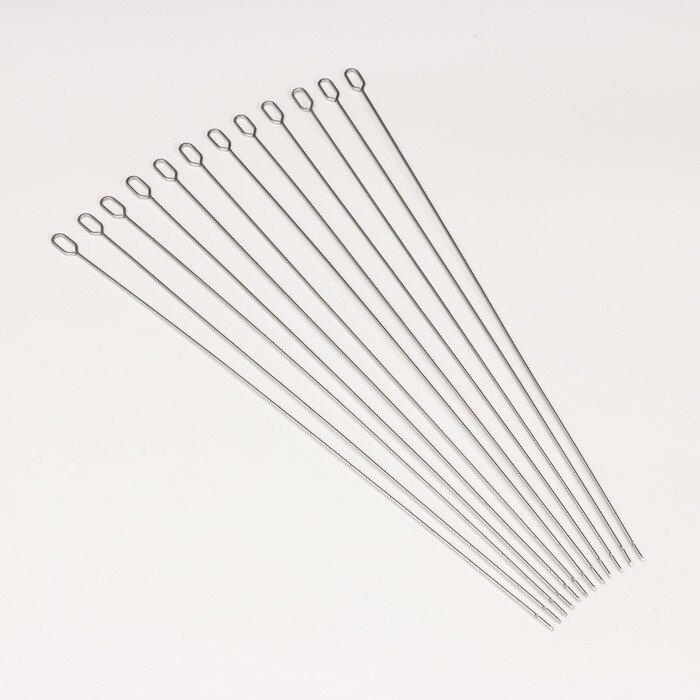 Набор шпажек - шампуров для шашлыка, 12 шт, 45 см, металлические