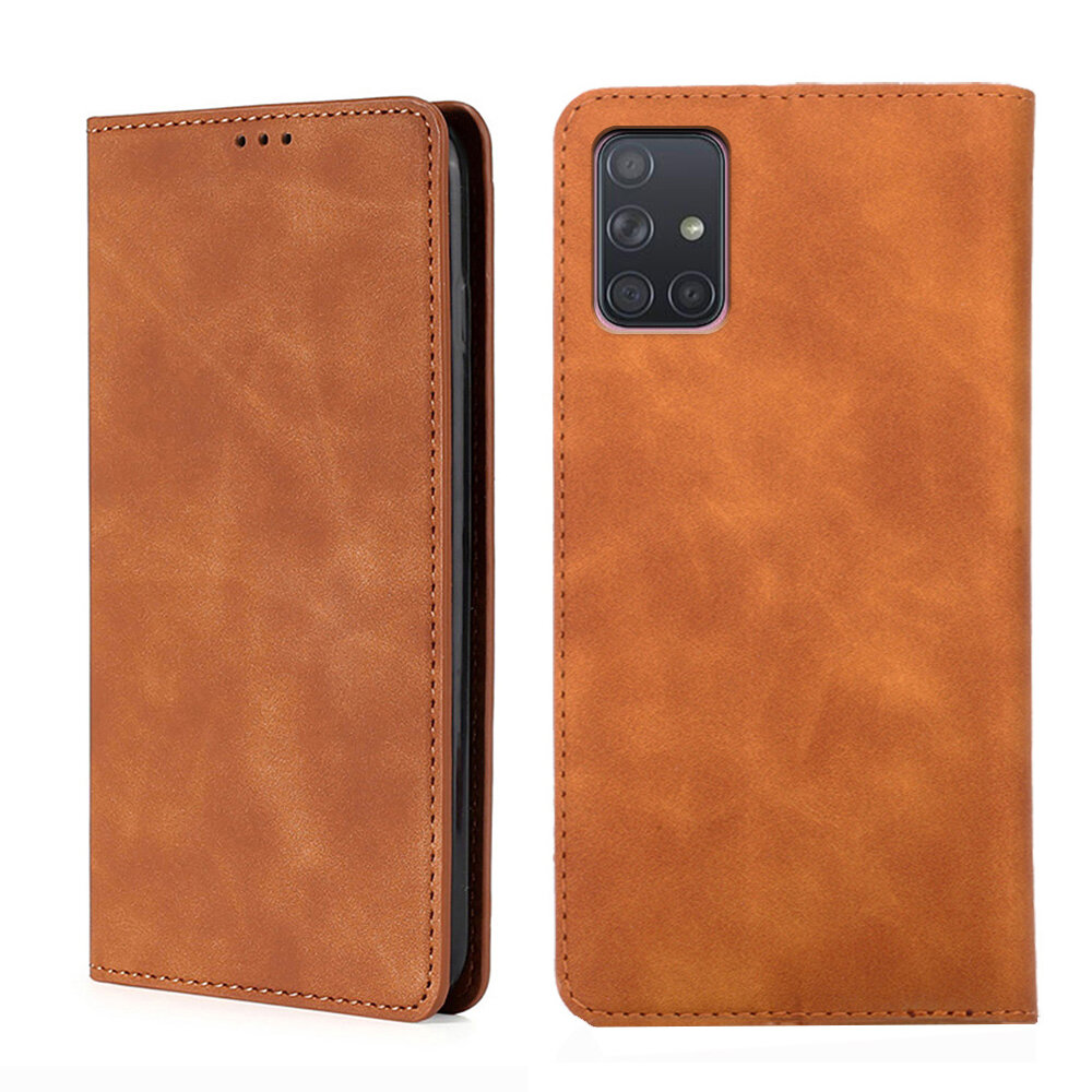 Чехол-книжка MyPads для Samsung Galaxy A71 4G (SM-A715F) / Самсунг А71 4G мягкое прикосновение (светло-коричневый)