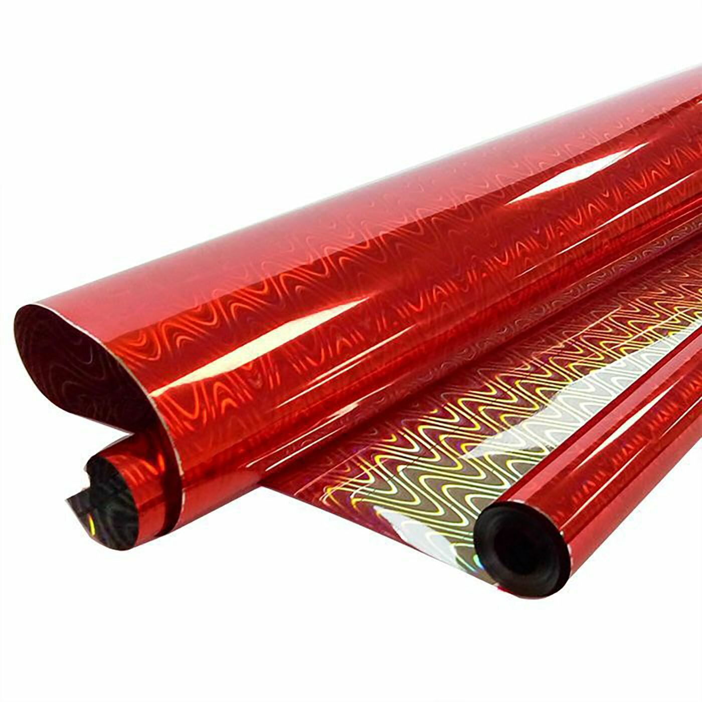 Пленка для цветов "Голография", Красная / 7,5*0,7 м / Браво