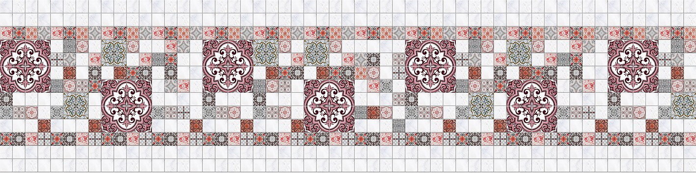 Фартук кухонный из МДФ "Мозаика розовая-1" 2440*610*3мм.