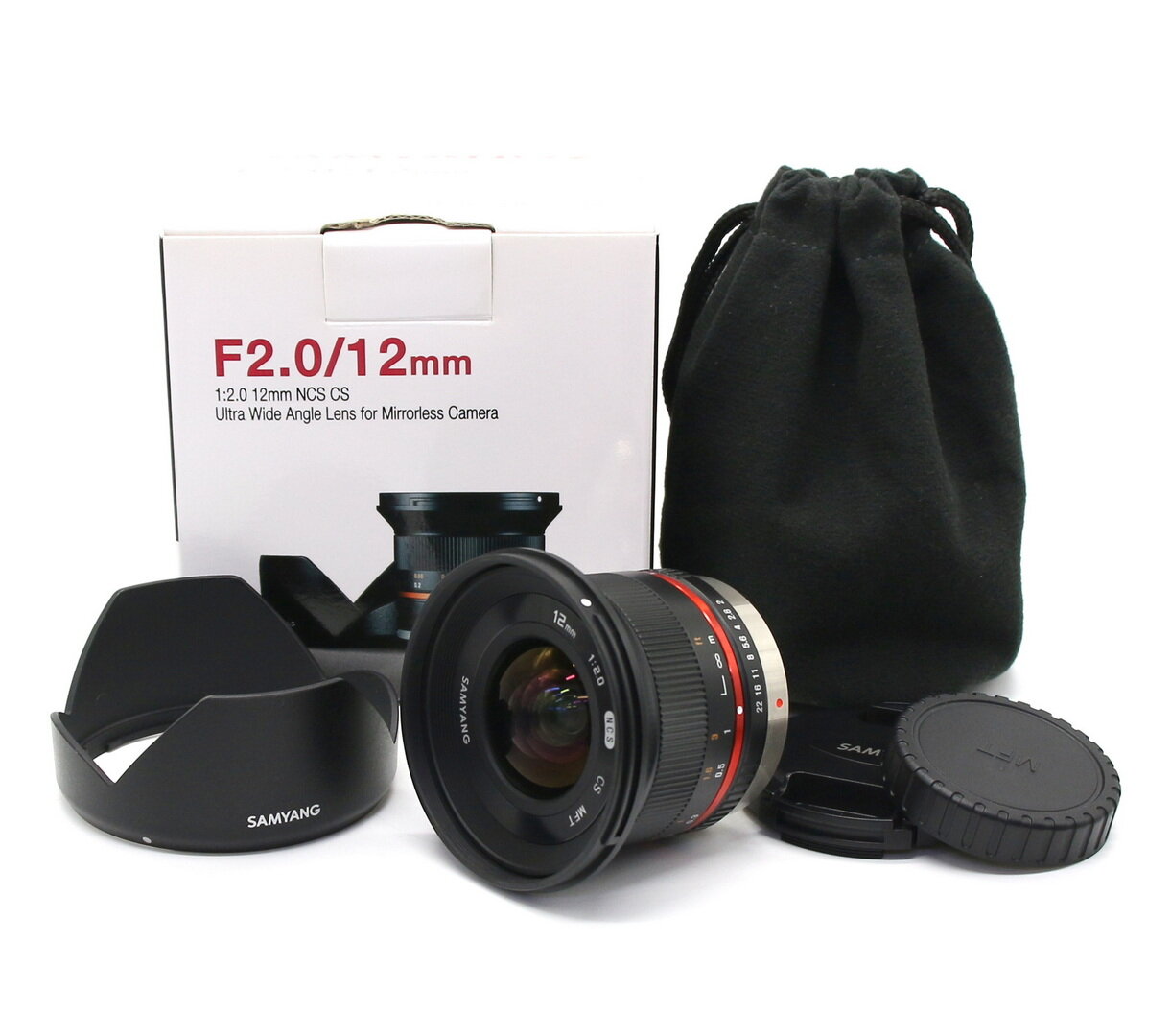 Объектив Samyang 12mm f/2.0 NCS CS в упаковке