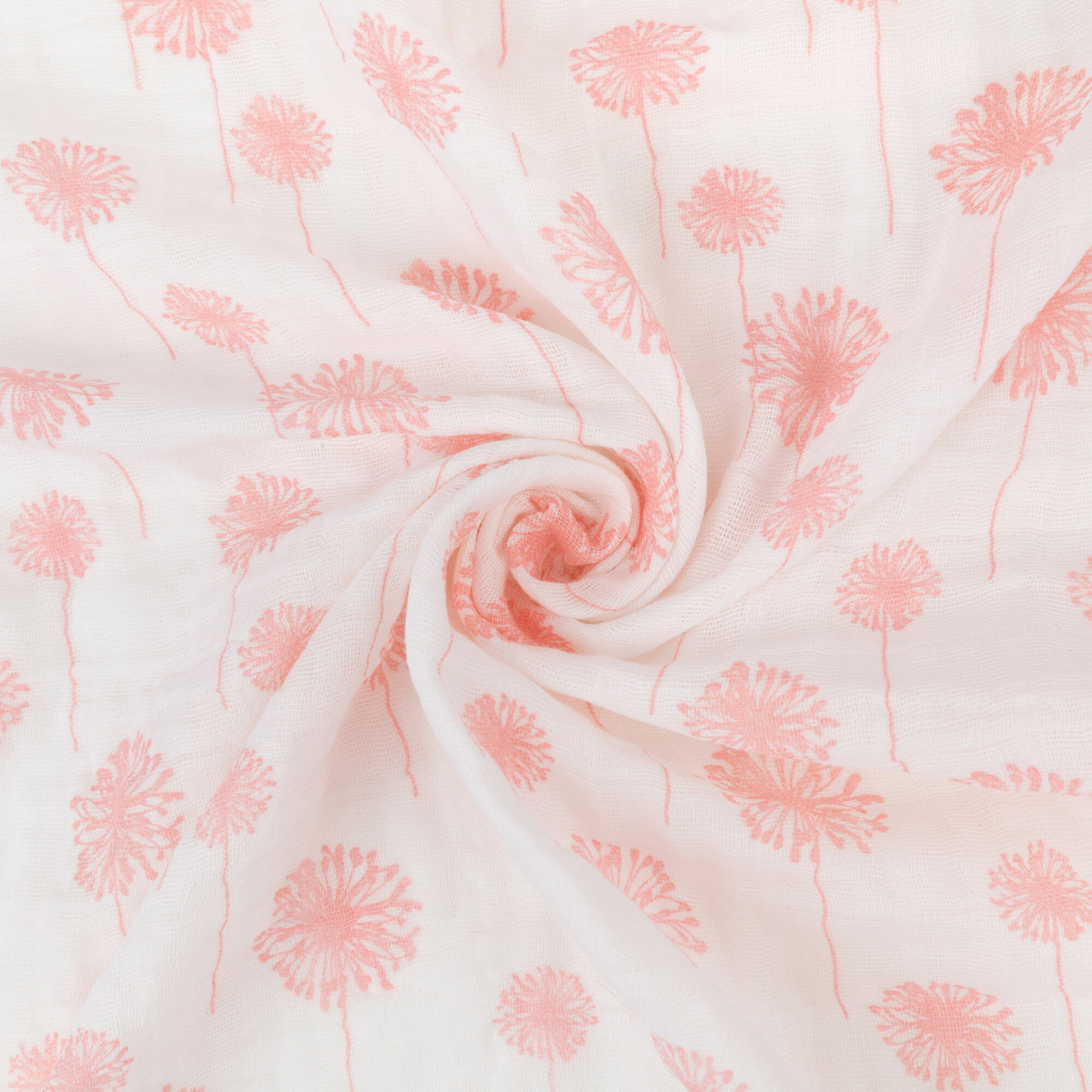 Ткань муслиновая отрез 100x125 см 100% хлопок "PEPPY" EMBRACE, Shannon Fabrics, premier dandelion coral