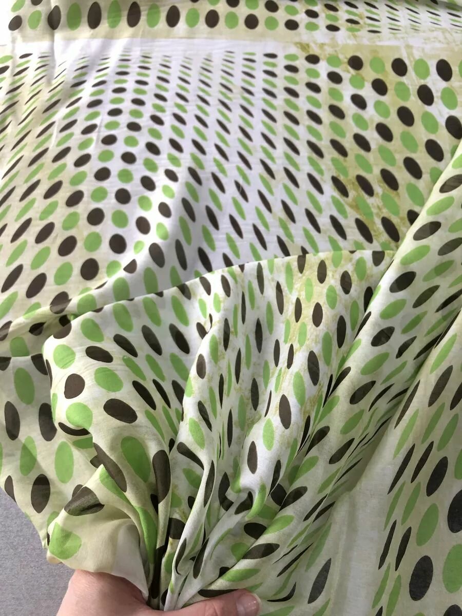 Ткань Батист шёлковый купонный принт Италия