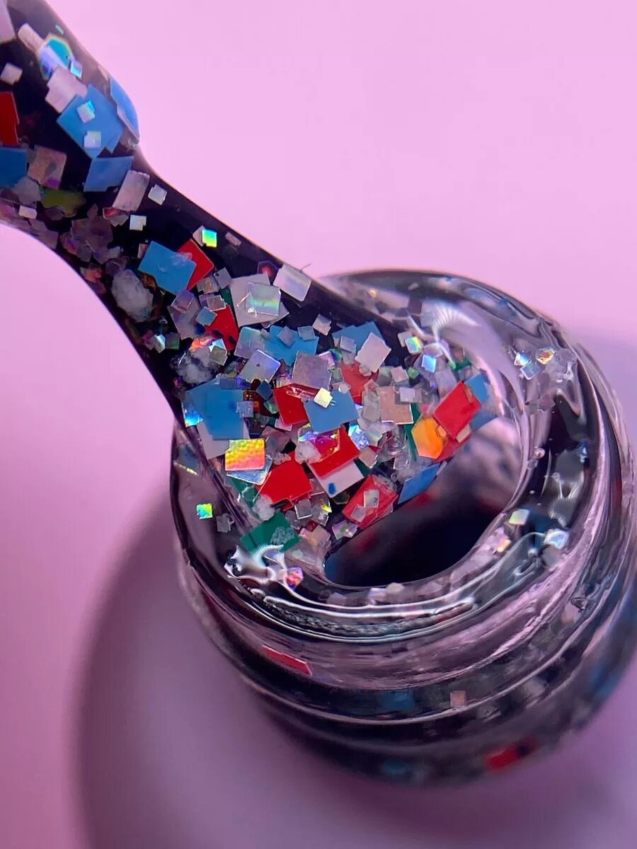 Гель-лак с квадратными блестками Mosaic 05, 10мл