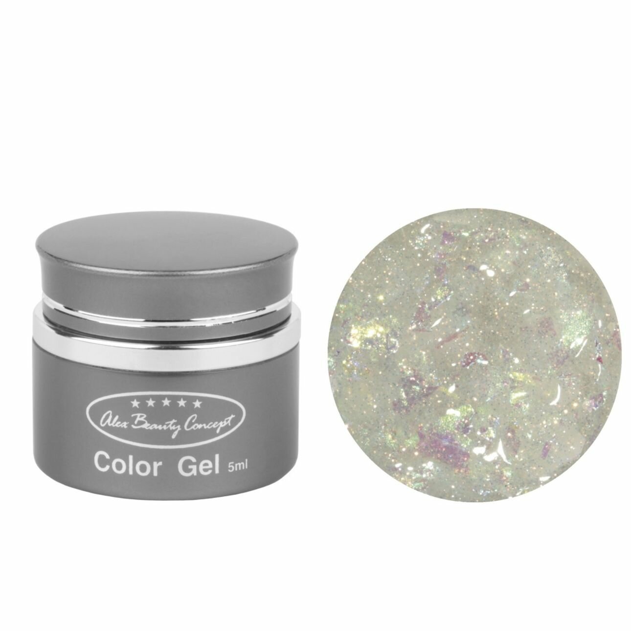 Alex Beauty Concept Гель для ногтей с крупными блестками, 5 мл, цвет белый 68605