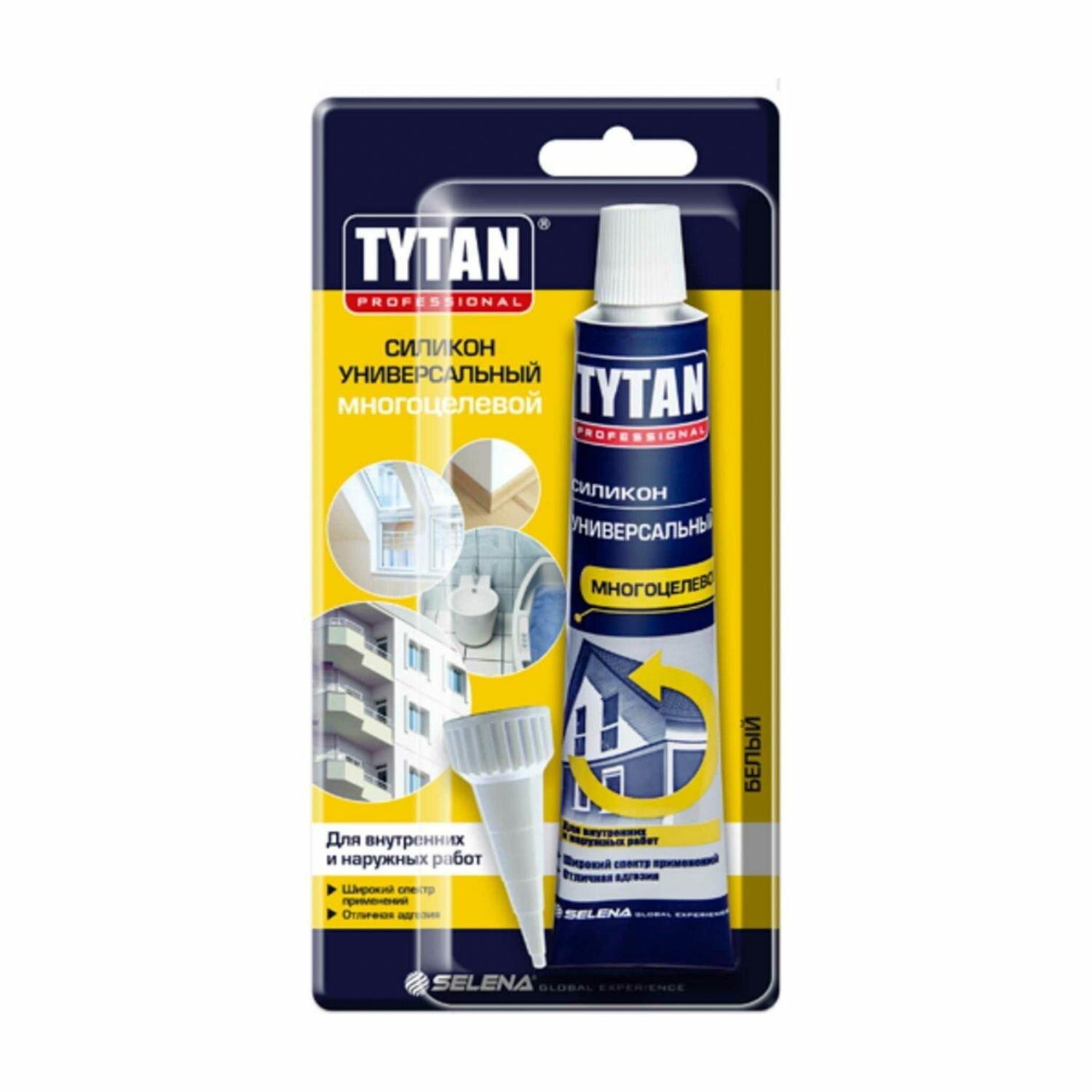 Герметик TYTAN силиконовый, универсальный, Белый, 85 мл