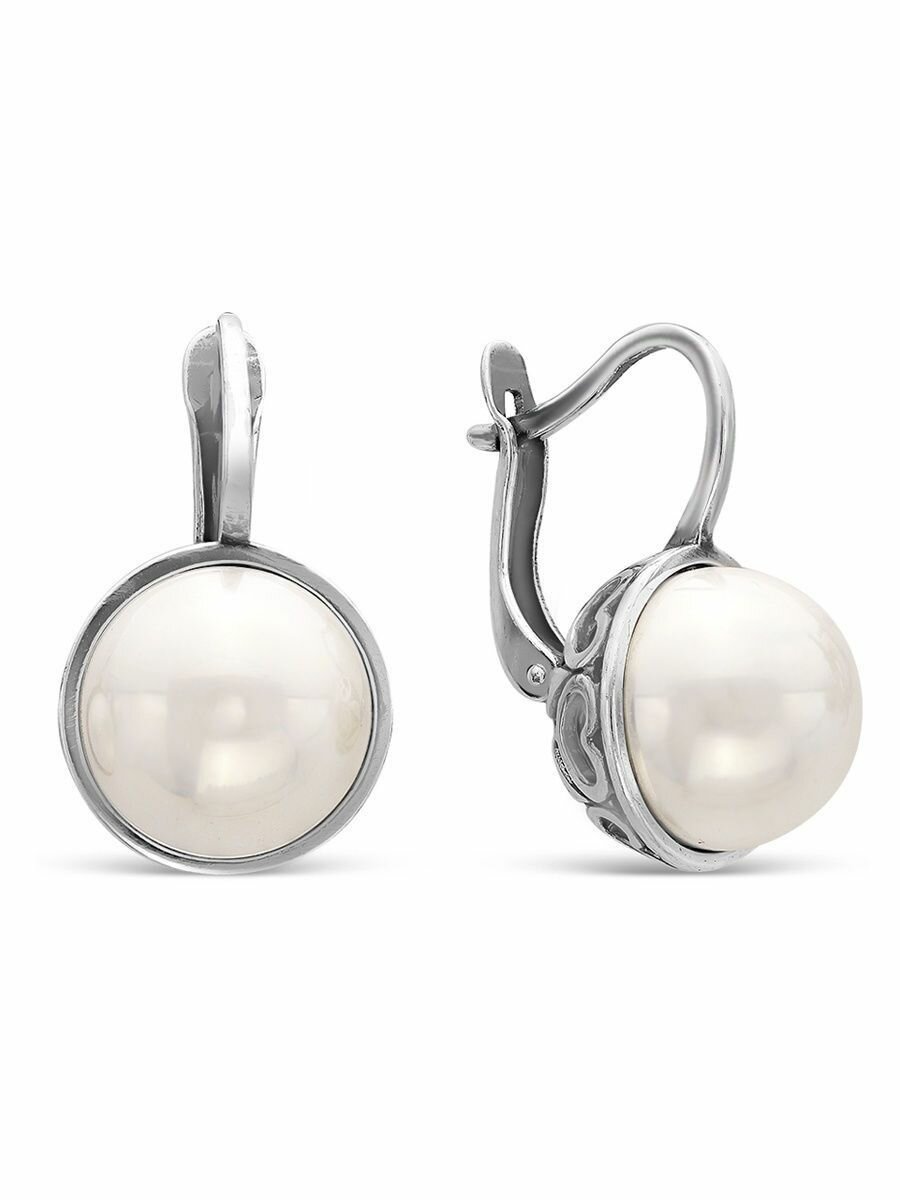 Серьги, серебро, 925 проба, жемчуг имитация