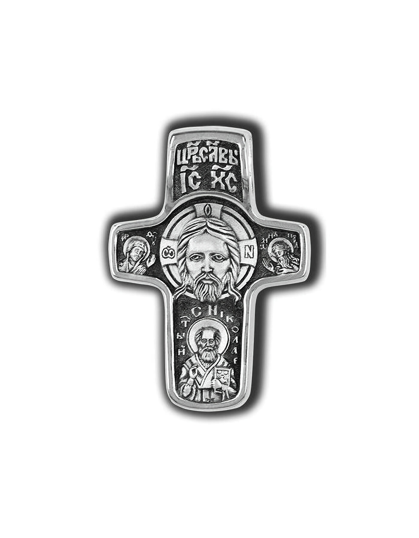 Крестик, серебро, 925 проба, чернение