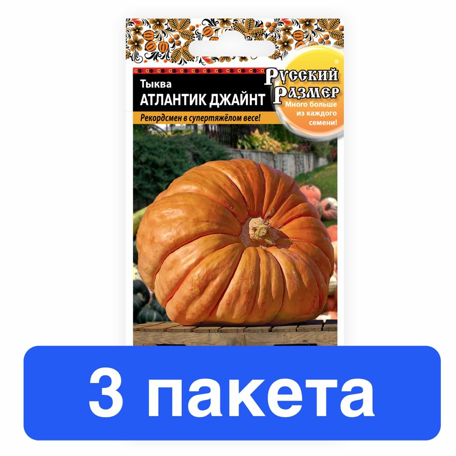 Семена овощей Русский Огород "Тыква Атлантик джайнт", 3 шт. 3 пакета