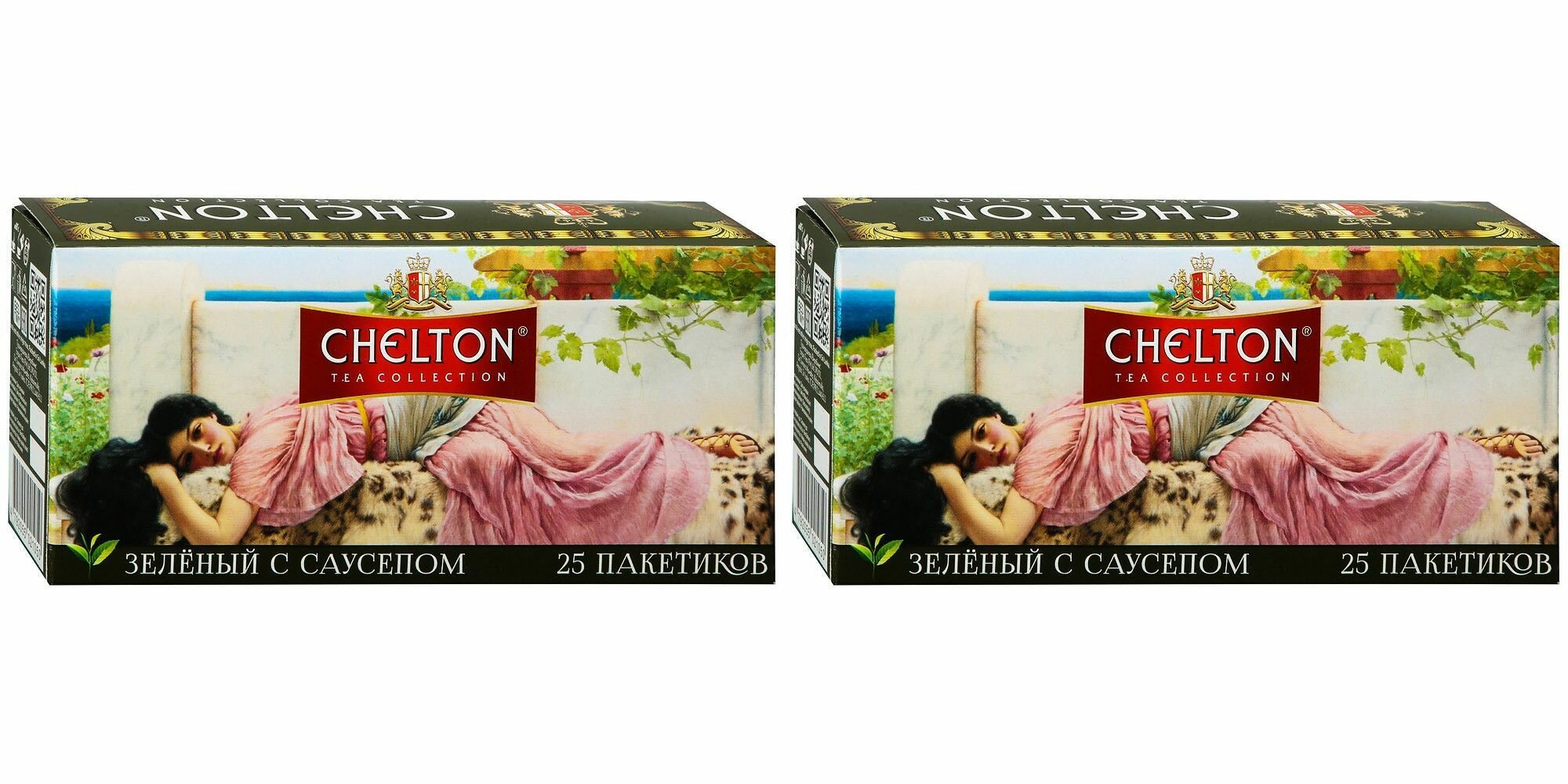 CHELTON Зеленый чай С саусепом 25 пакетиков по 1,5 г, 2 уп