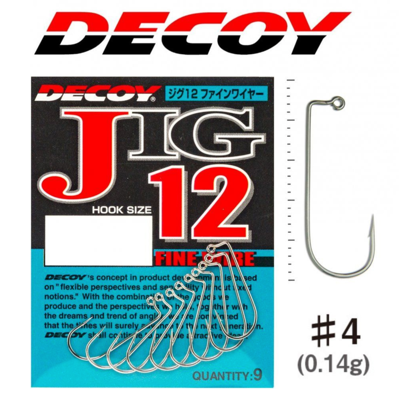 Джиговые крючки Decoy JIG-12 -№4 (9шт)