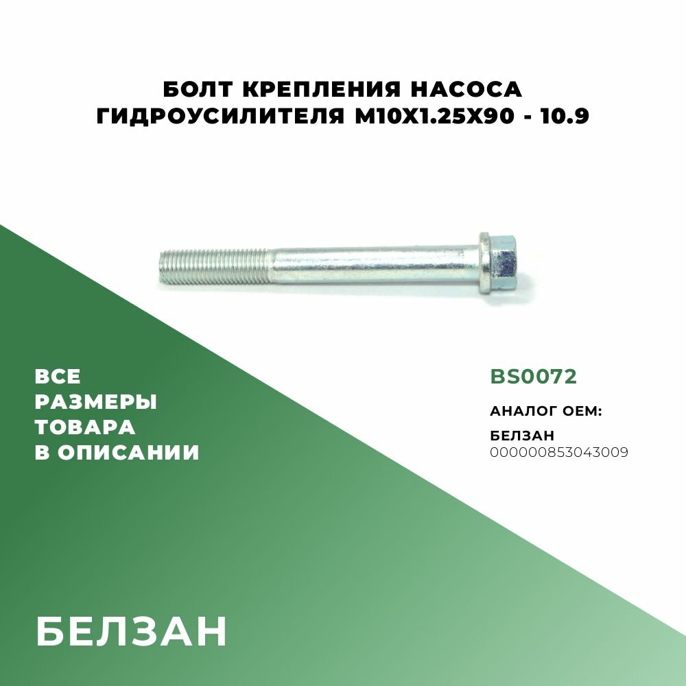 Болт насоса гидроусилителя M10x90x1,25-10.9; ОЕМ-000000853043009