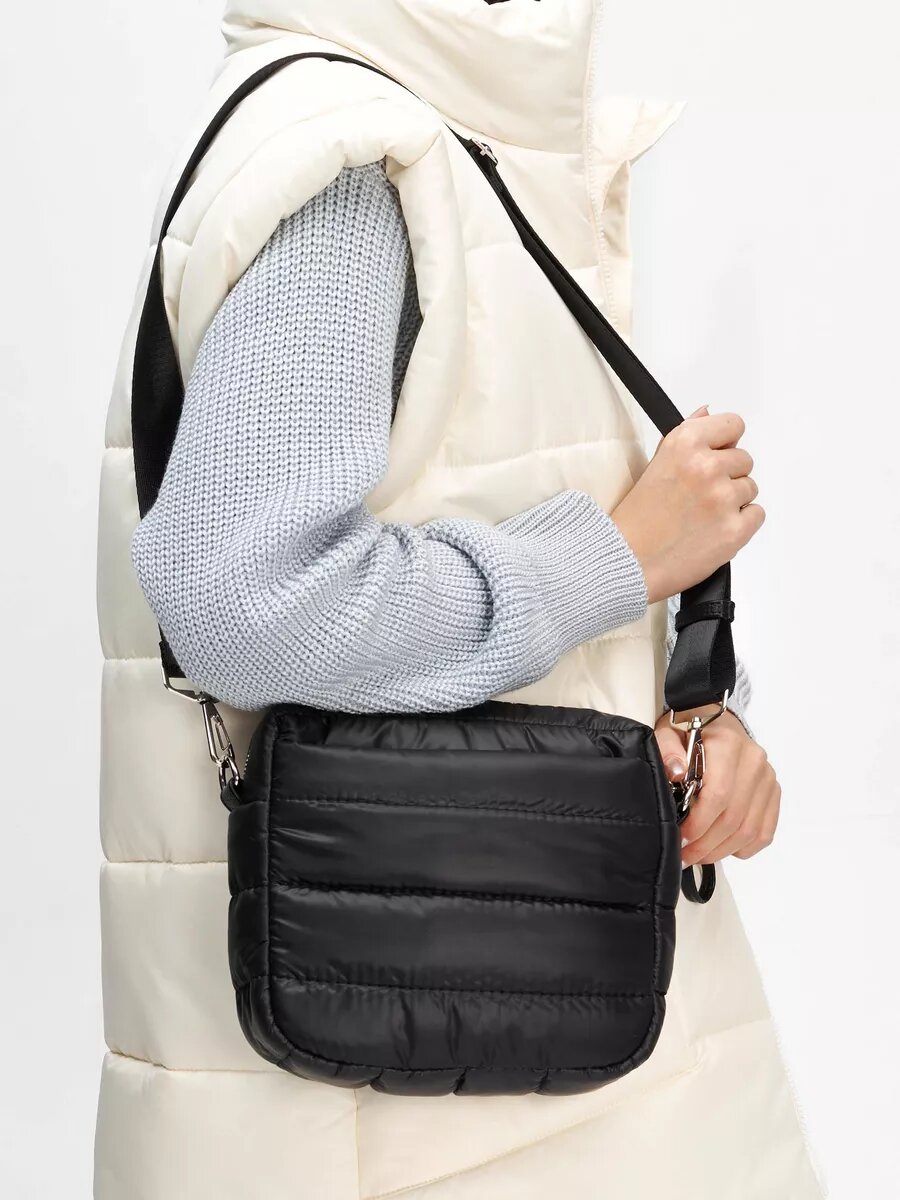 Сумка кросс-боди маленькая через плечо тканевая стеганая