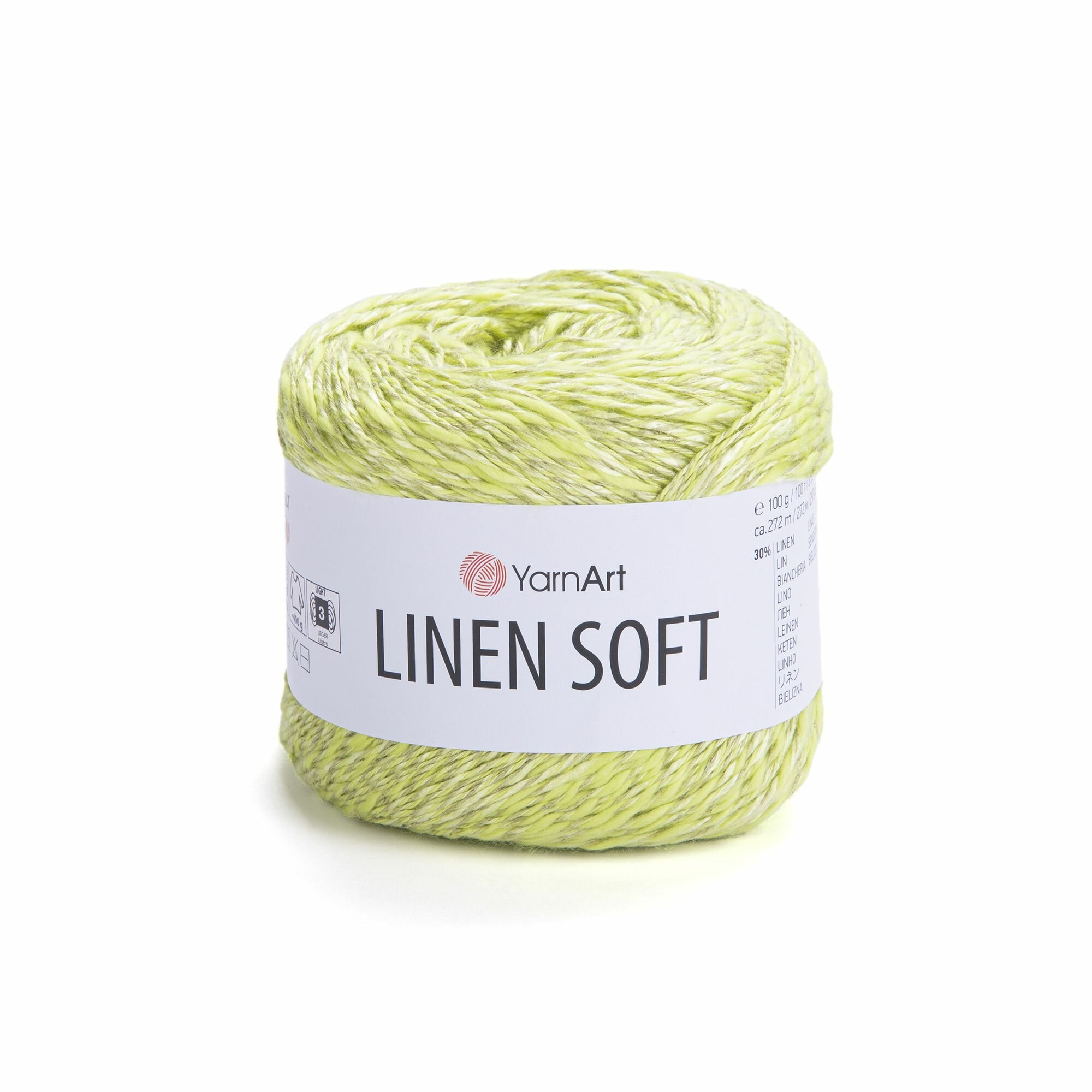 Пряжа YarnArt Linen Soft 7311 салат (100г/272м, упаковка 4 мотка)