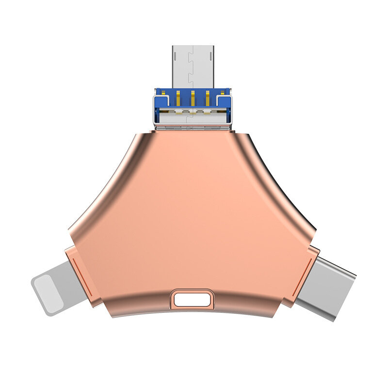 Подходит для Apple, Android, компьютера, Type-C, мобильного телефона, USB-флеш-накопителя, USB 3.0, большой емкости, 4-в-1 автомобильного мобильного телефона, USB-флеш-накопителя