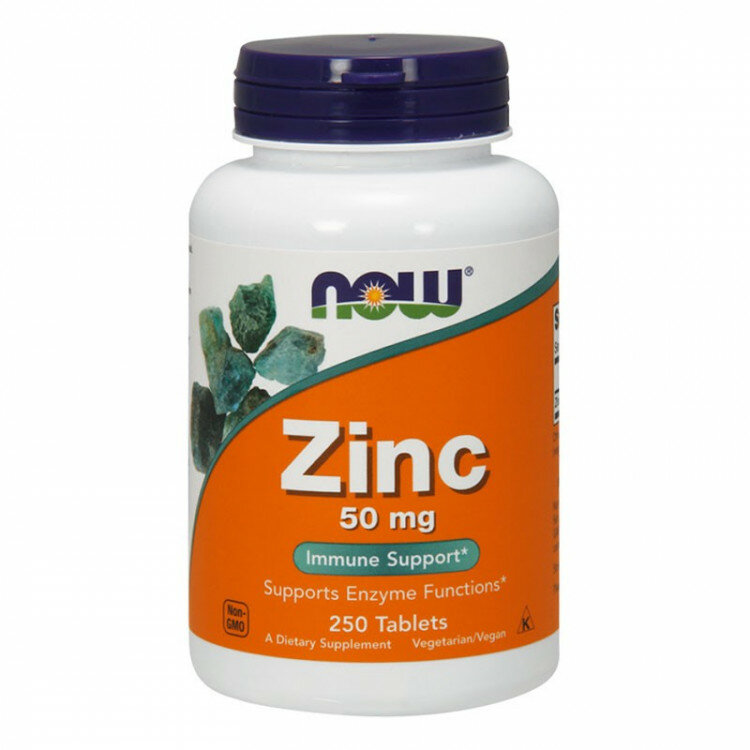 NOW Zinc Gluconate (Цинк глюконат) 50 мг 250 таблеток