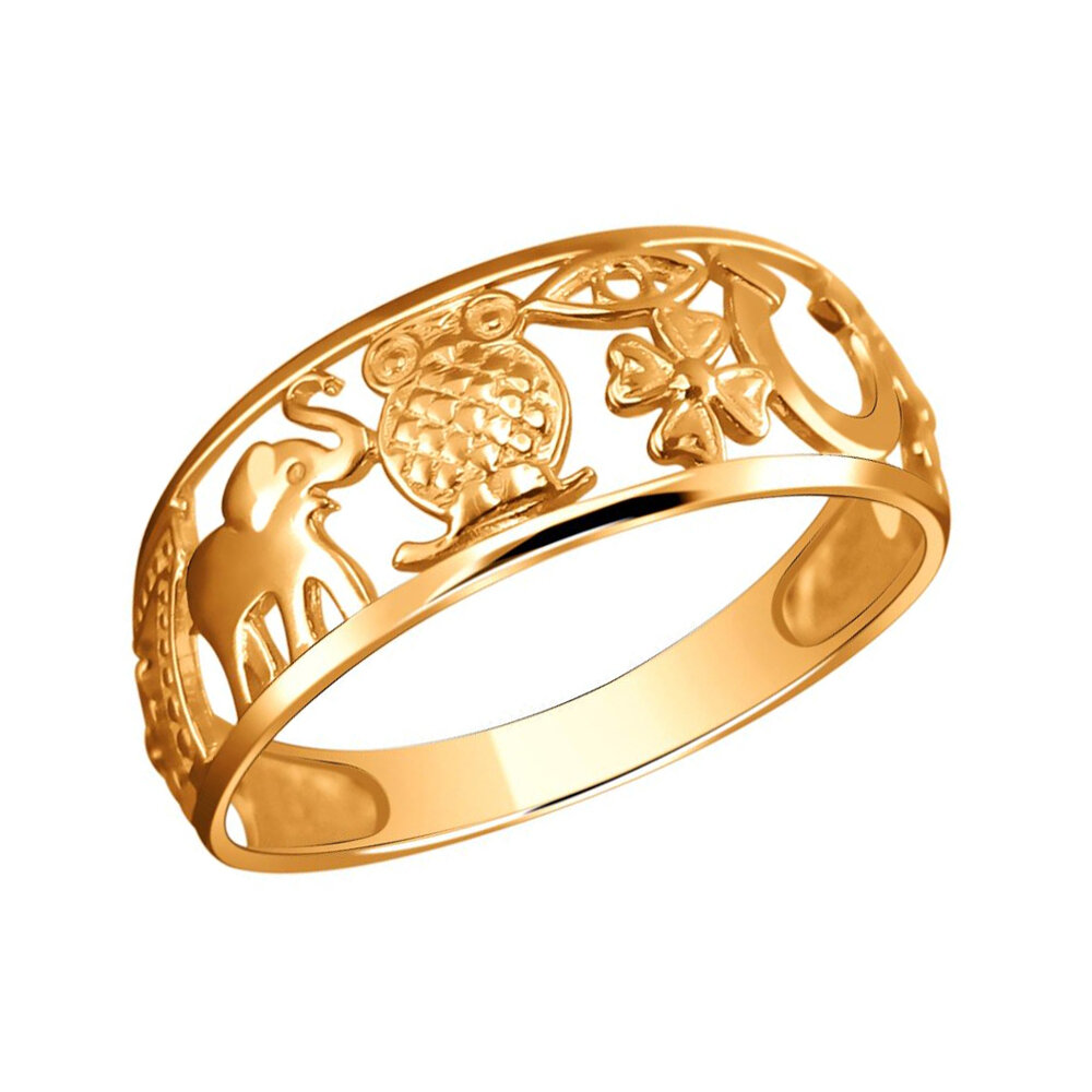 Кольцо, красное золото, 585 проба