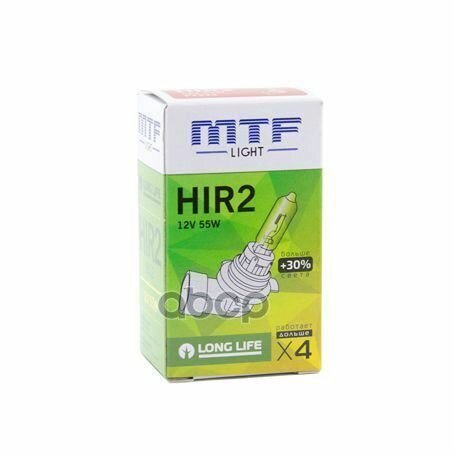 Лампа автомобильная Hir2 9012 12v 55w Standart+30% MTF Light