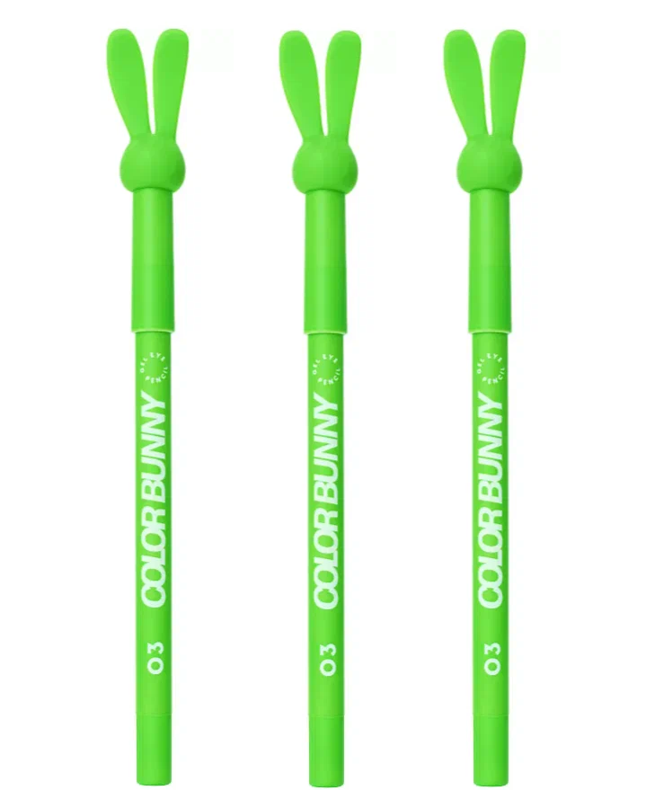 Карандаш гелевый для глаз Love Generation Color Bunny, тон 03 зеленый, 1,3 г 3 шт