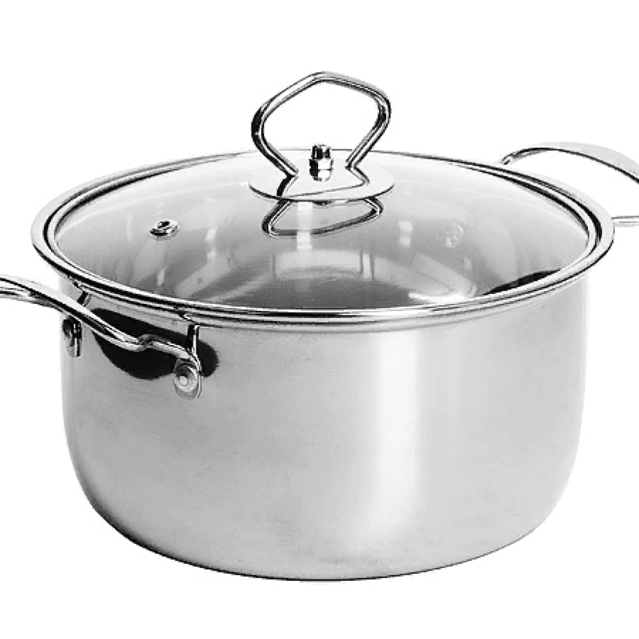 Кастрюля из нержавеющей стали Mayer&Boch / Майер Энд Бош с крышкой, серебристая 2.2л / посуда для всех видов плит