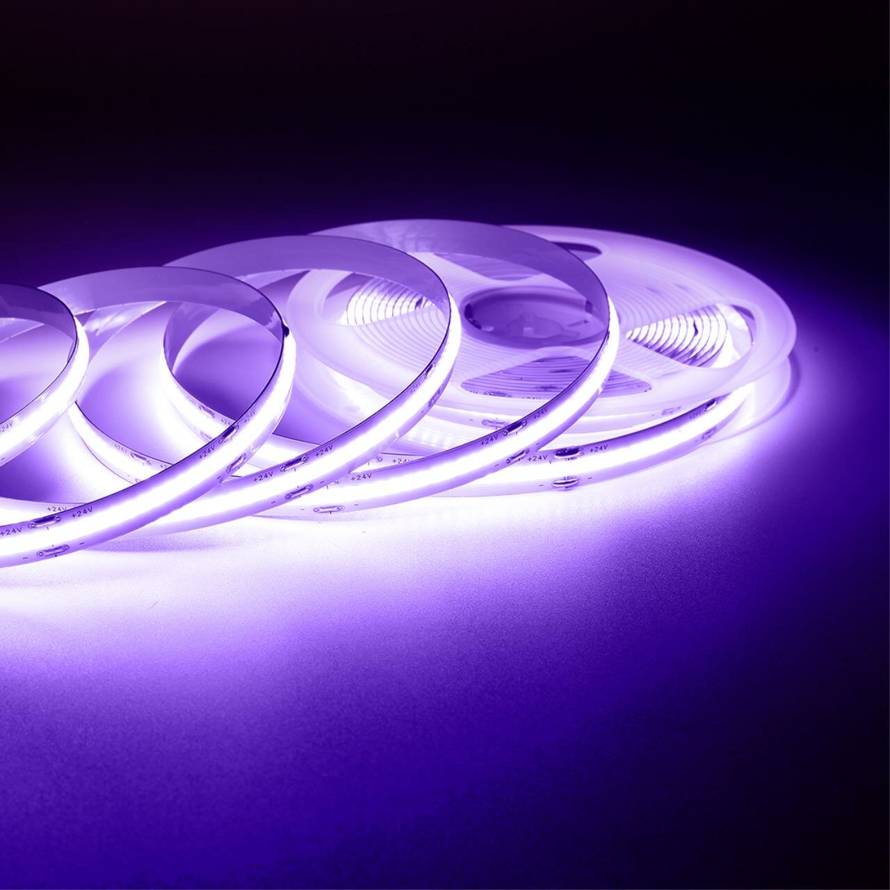 211ОО Общее освещение светодиодной лентой 3м, 24В, 14Вт м, COB, 512д м, IP20, фиолет.