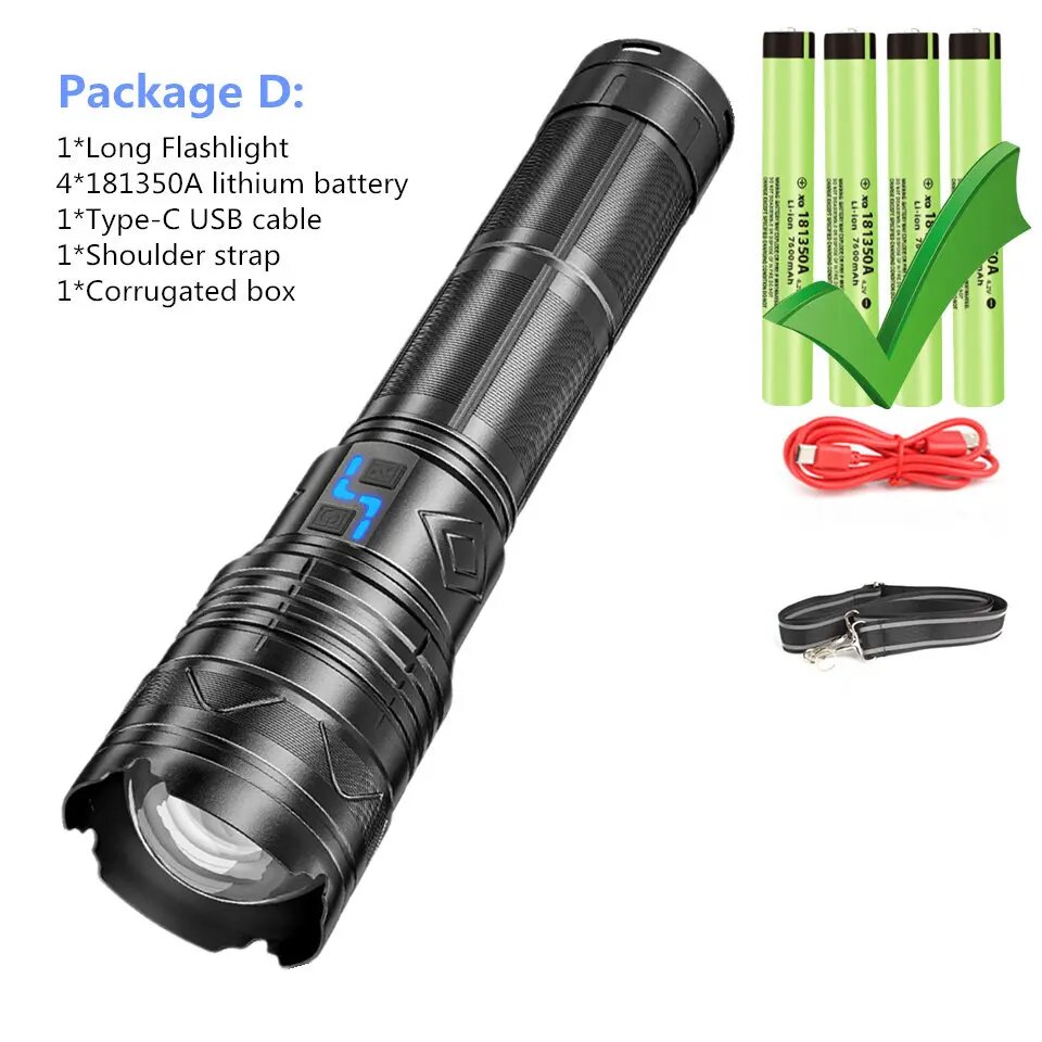 ASORT Фонарик 100Вт 20000LM