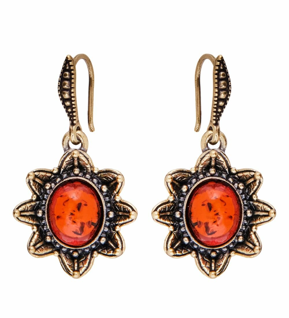 Серьги, янтарь