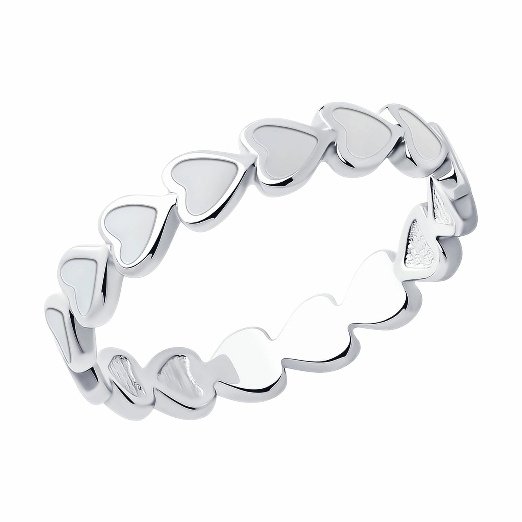 Кольцо, серебро, 925 проба, родирование, эмаль