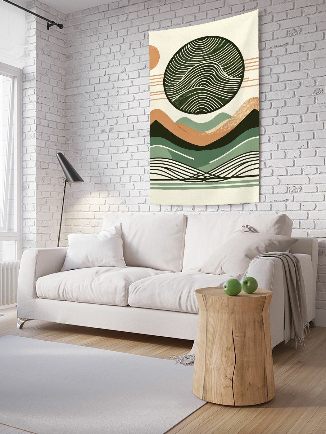 Постер на стену тканевый вертикальный "Солнце горы", 150х200 см, JoyArty