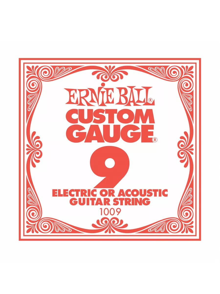 ERNIE BALL 1009 Plain Steel .009 - Струна одиночная для акустической и электрогитары