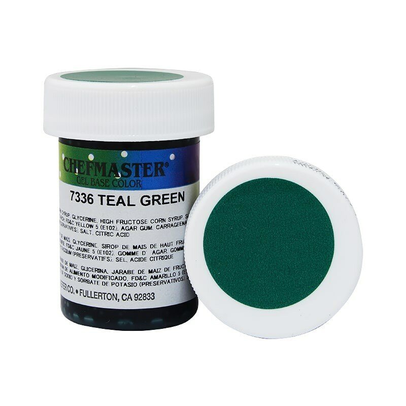 Краска Зеленый бирюзовый гелевая концентрир. Teal Green Chefmaster, 28 гр. (Набор 2 шт.)
