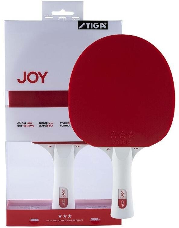 Ракетка Stiga для настольного тенниса Stiga JOY***, -, красный, тренировочный