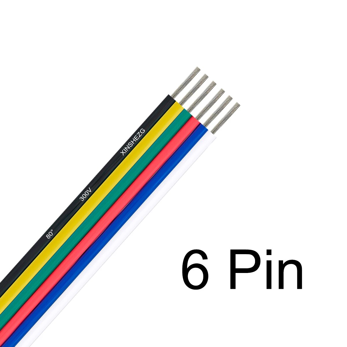 DelightFire гибкий электрический провод 22AWG/20AWG/18AWG красный чёрный 20 АВГ, 6 Pin, 5M