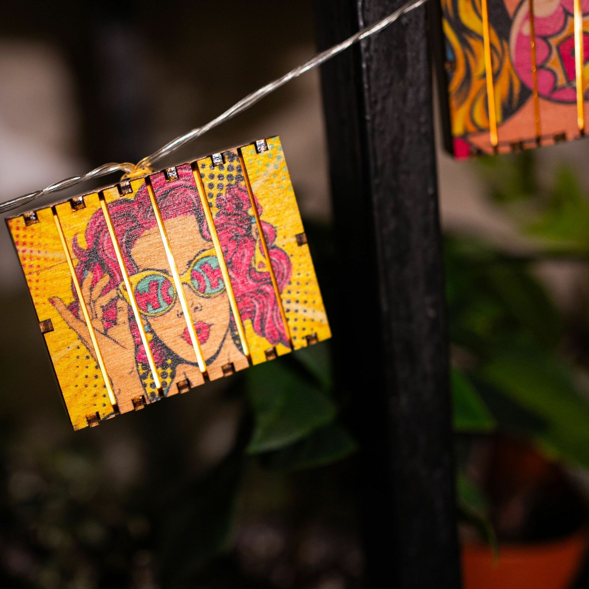 Гирлянда Паллеты с принтом Pop Art Поп Арт, 1.5 м, 10 шт