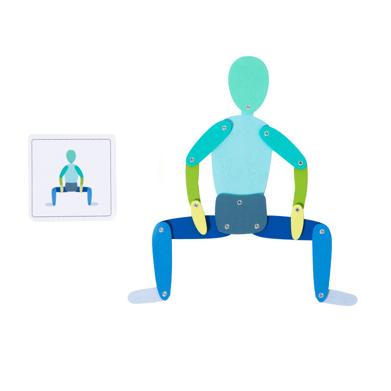 Детская игрушка Спортивный спичечный человечек Трансформируемая фигурка с суставами Обучающая деревянная игра для детского сада Интерактивная настольная игра для родителей и детей