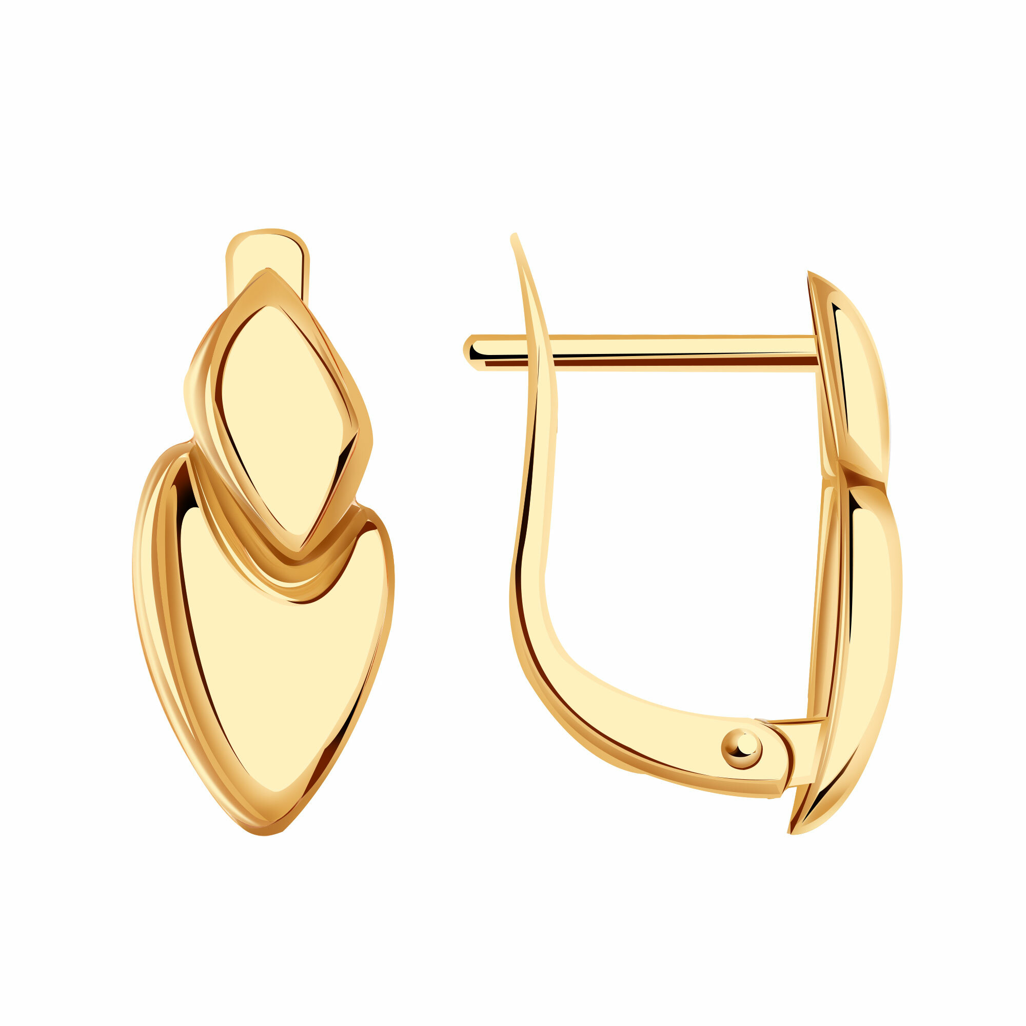 Серьги, красное золото, 585 проба