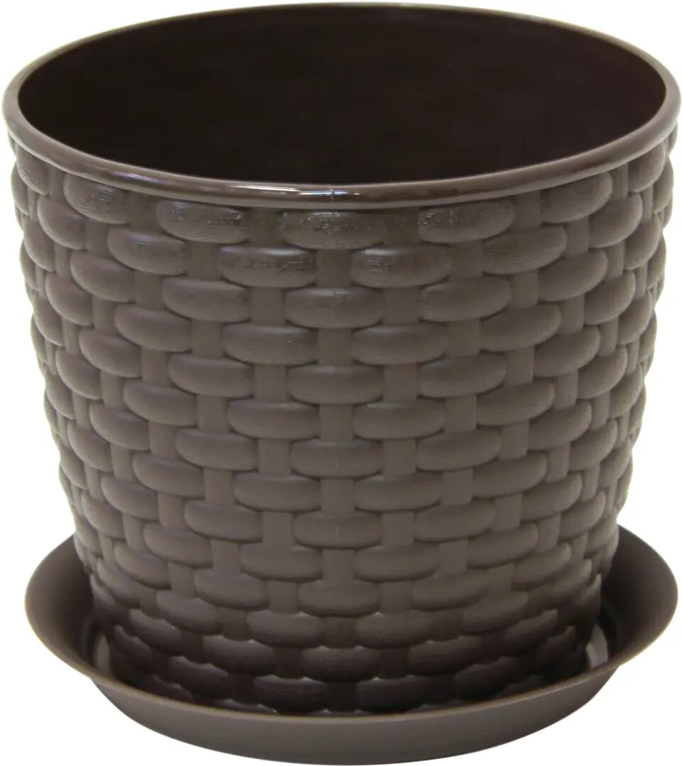 Кашпо Idea Ротанг d15.5 h13.6 см v2 л пластик коричневый