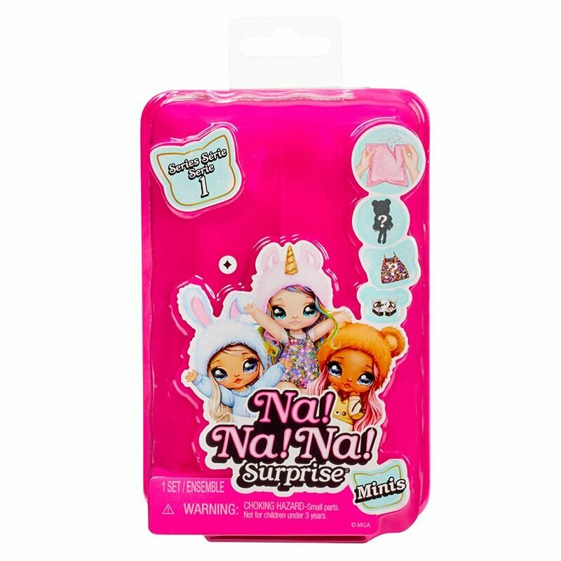 MGA Na Na Na Surprise Minis Series 2 / Детская Модная Кукла Mystery Doll Высотой 4 Дюйма С Сюрпризом В Виде Конфетти, Включает В Себя Куклу, Наряд, Обувь, Подходит Для Детей От 5 Лет И Старше.